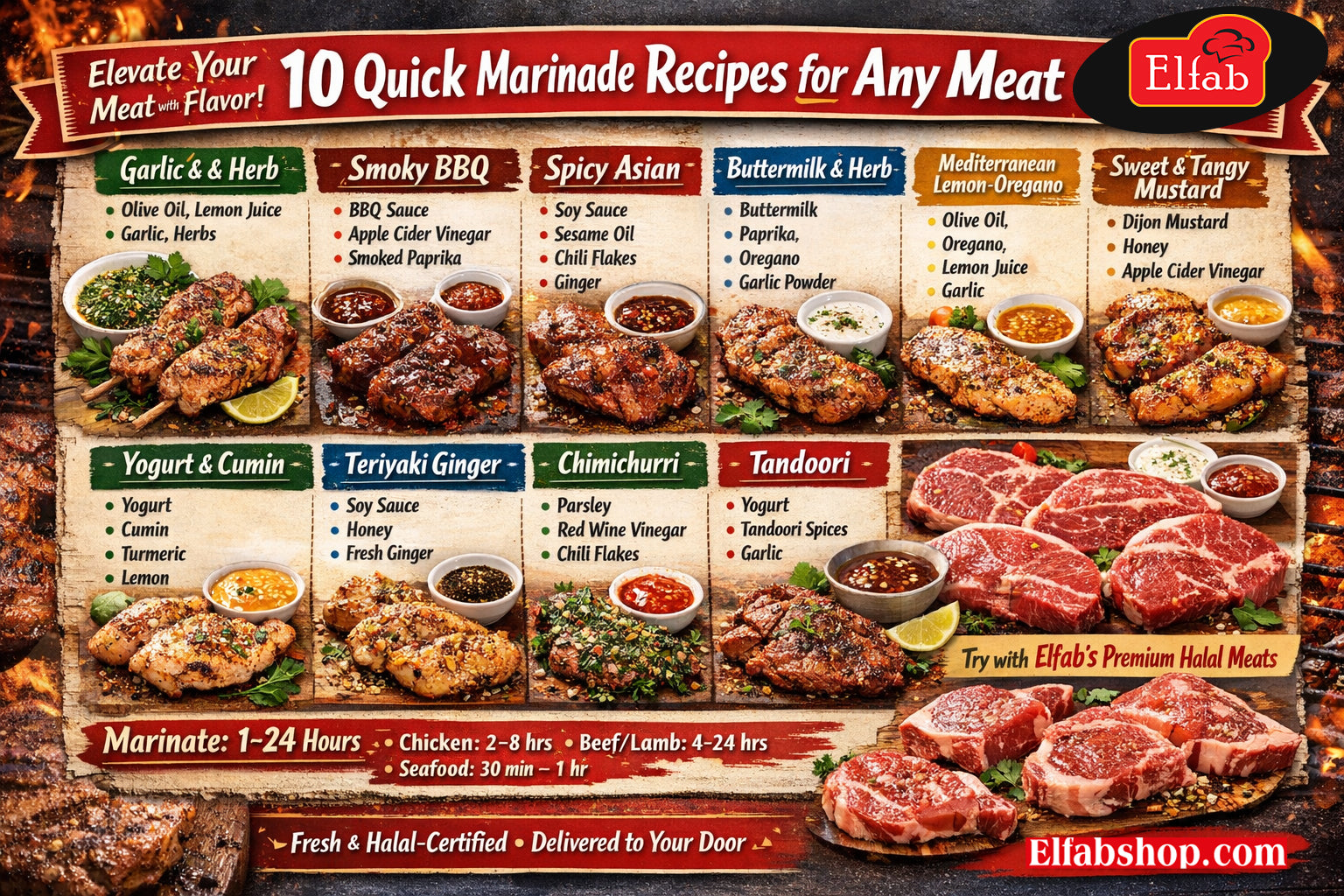 🥩 10 Easy Marinades for Any Meat – Quick Prep, Big Flavor – Elfab Shop